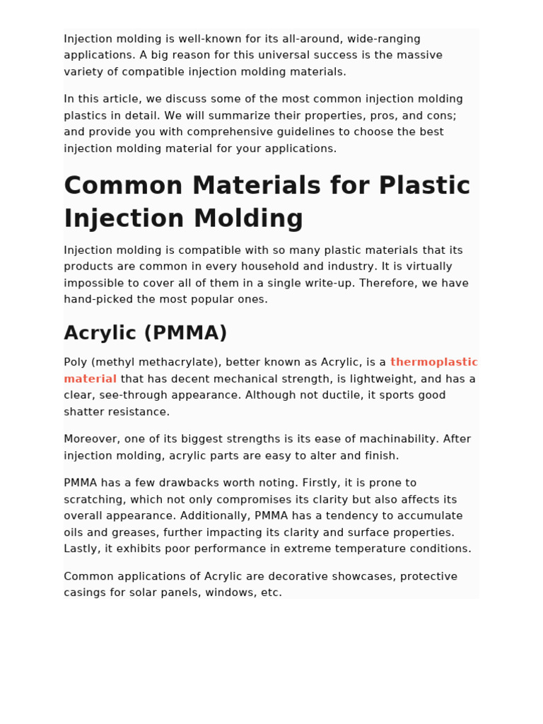 Injection Molding | PDF