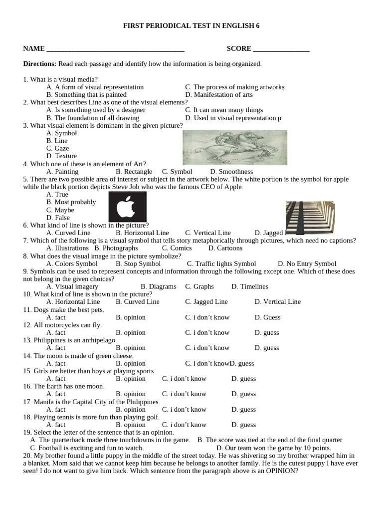 St 1_english 6_q1 a4 | PDF
