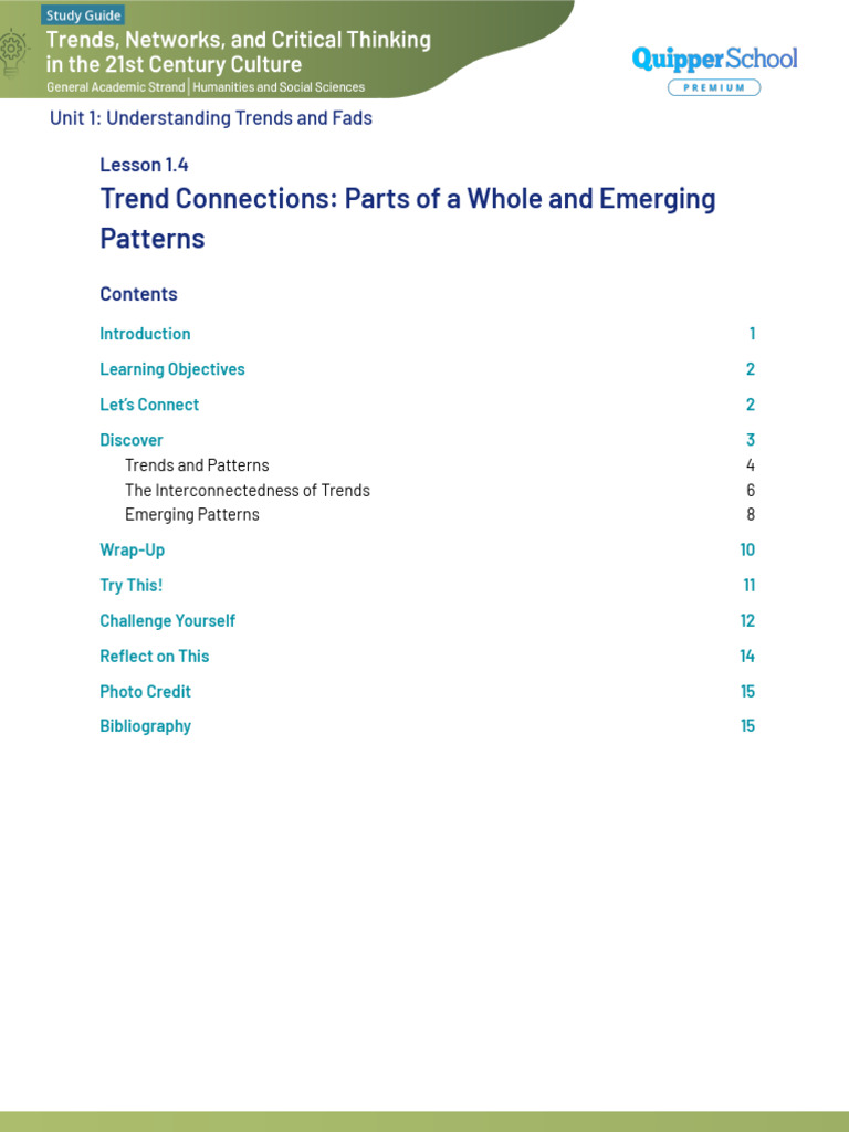 TNT 12 Q1_0104_SG_Trend Connections_ Parts of a Whole and Emerging Patterns | PDF