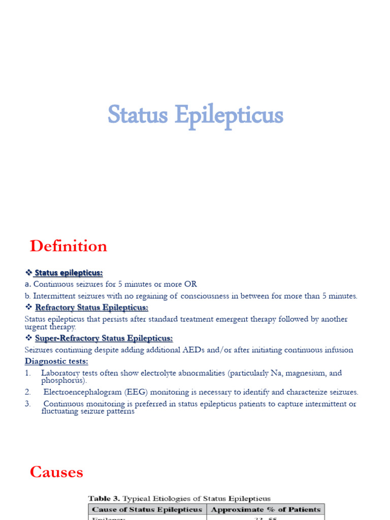 Status Epilepticus Final | PDF
