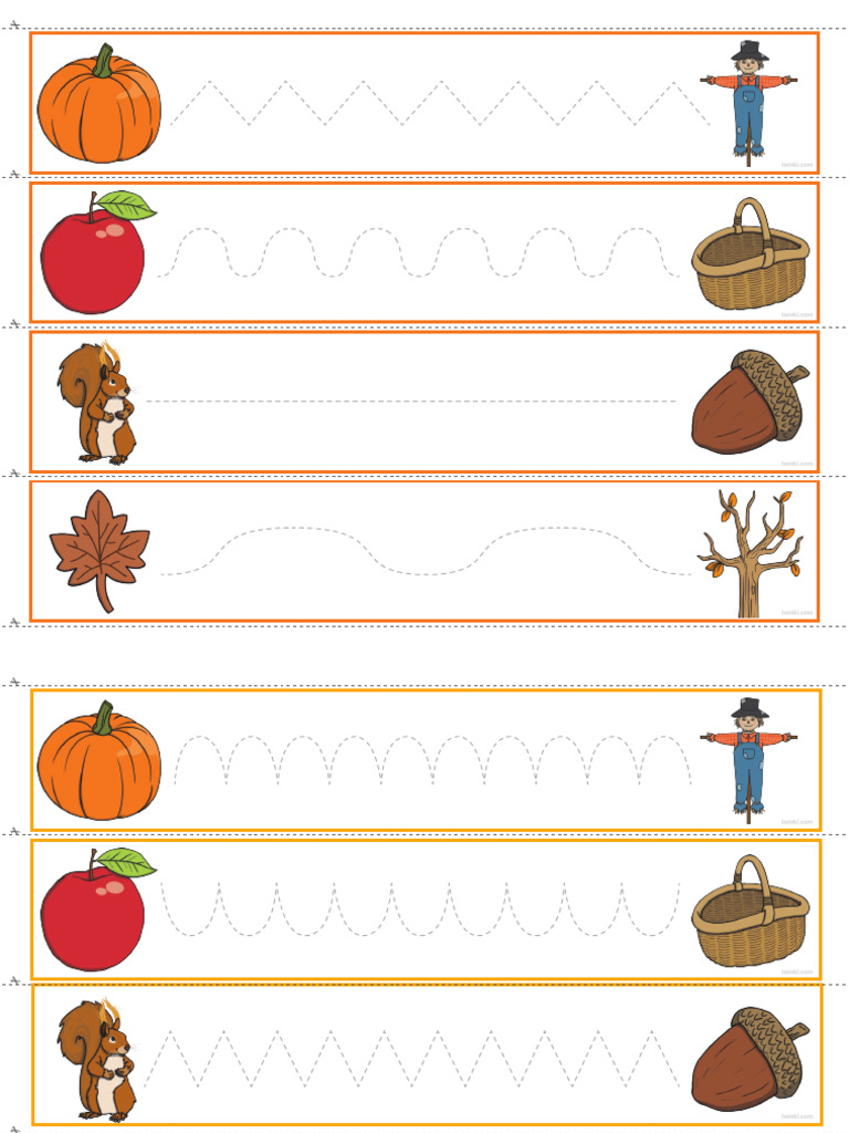Fall Fine Motor Skills Tracing Cards Lines | PDF