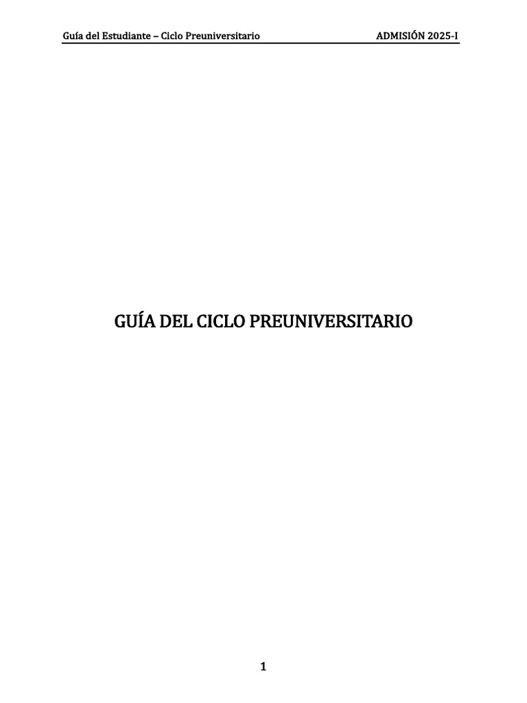Pre - Guia Del Estudiante 2025 | PDF
