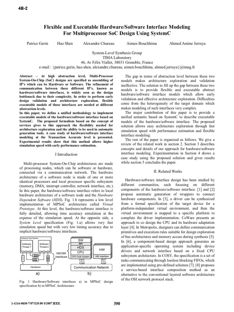 Flexible and Executable Hardware/Software Interface Modeling For ...