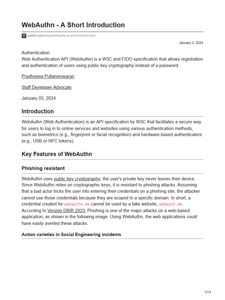 WebAuthn - A Short Introduction | PDF