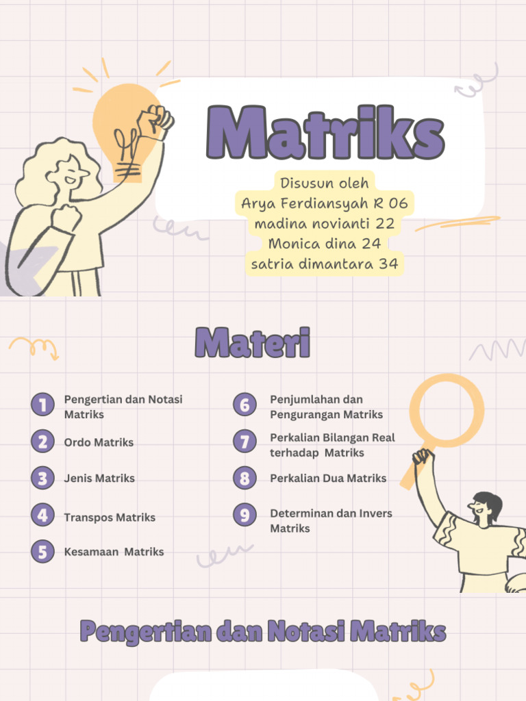 Matriks Matematika SMA Presentasi Edukasi Ungu Oranye Ilustratif ...
