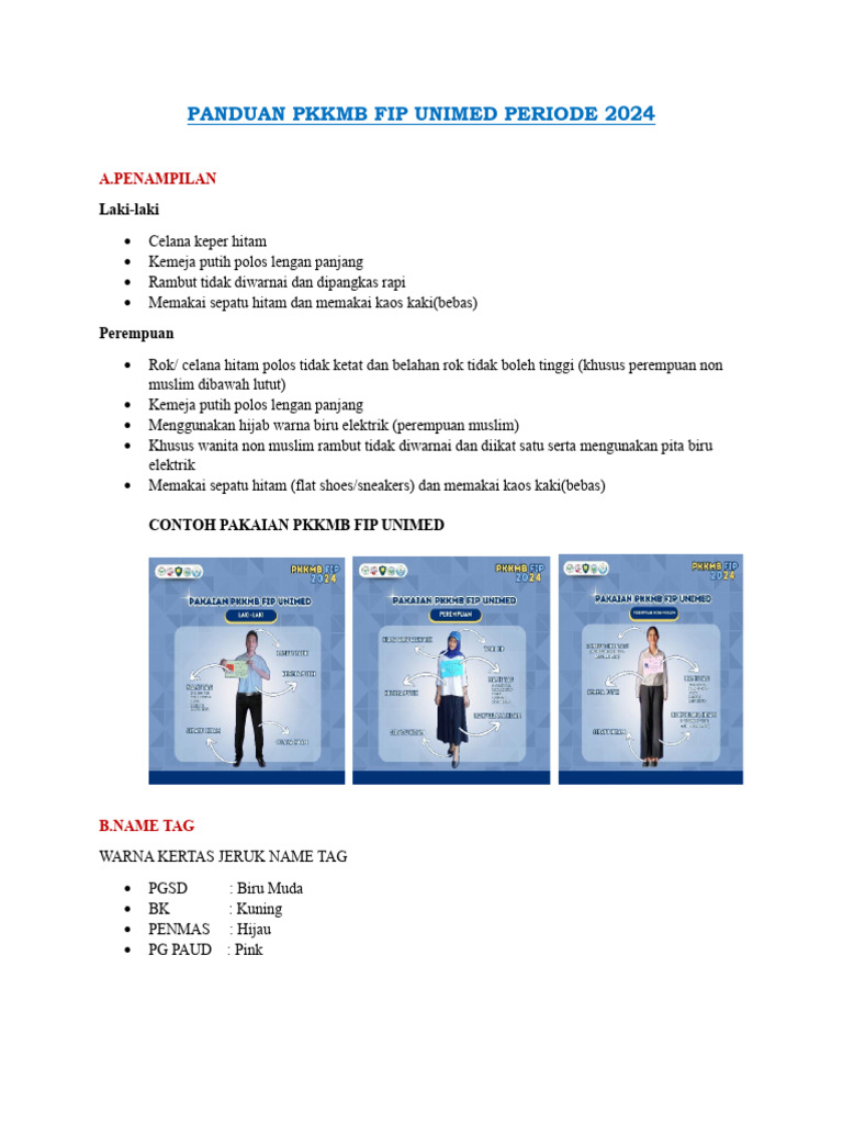Panduan PKKMB Fip Unimed Periode 2024 | PDF