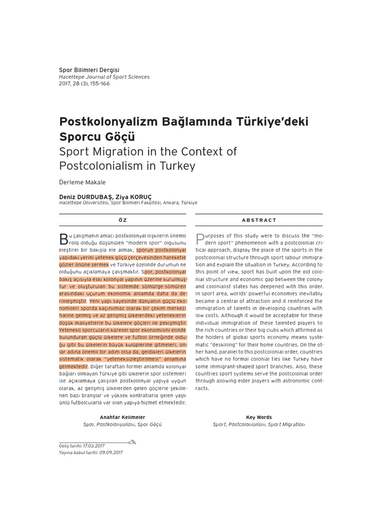 Postkolonyalizm Bağlamında Türkiye'deki | PDF