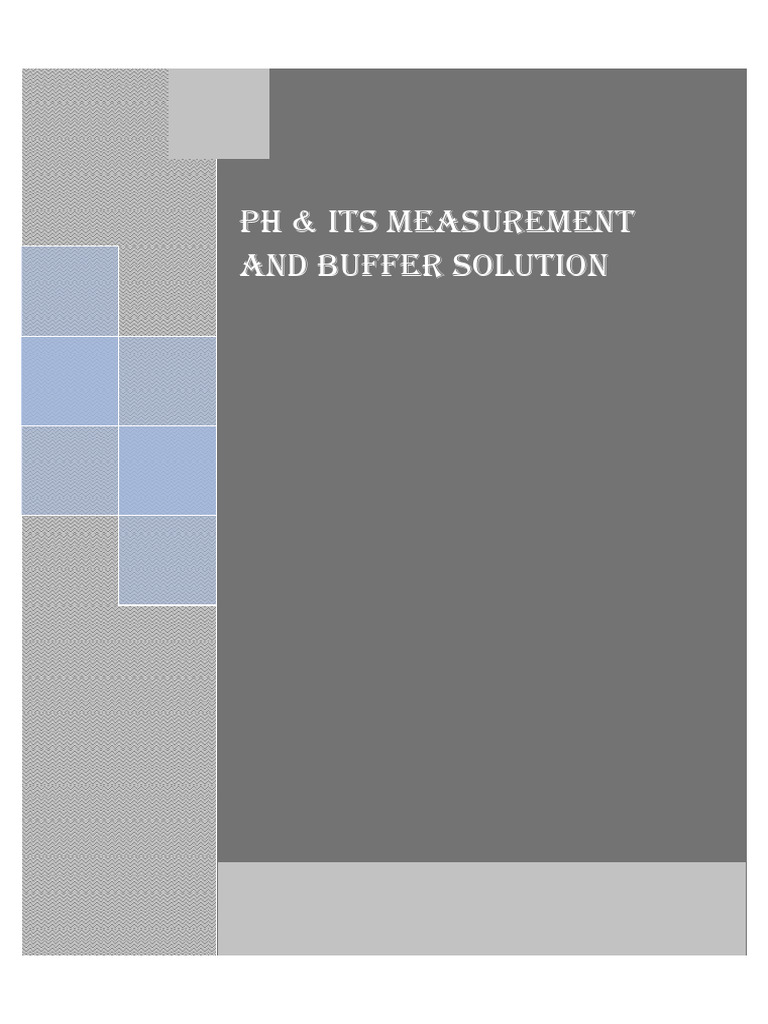 PH & Its Measurement and Buffer Solution | PDF