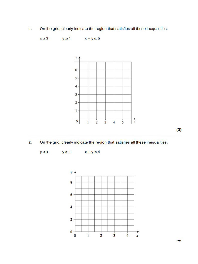 Graphical Inequalities Questions | PDF