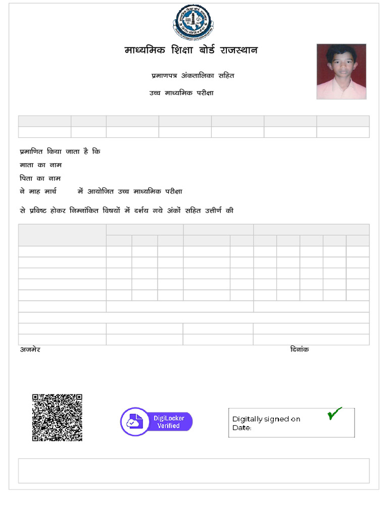 PC 12 Mark Sheet | PDF