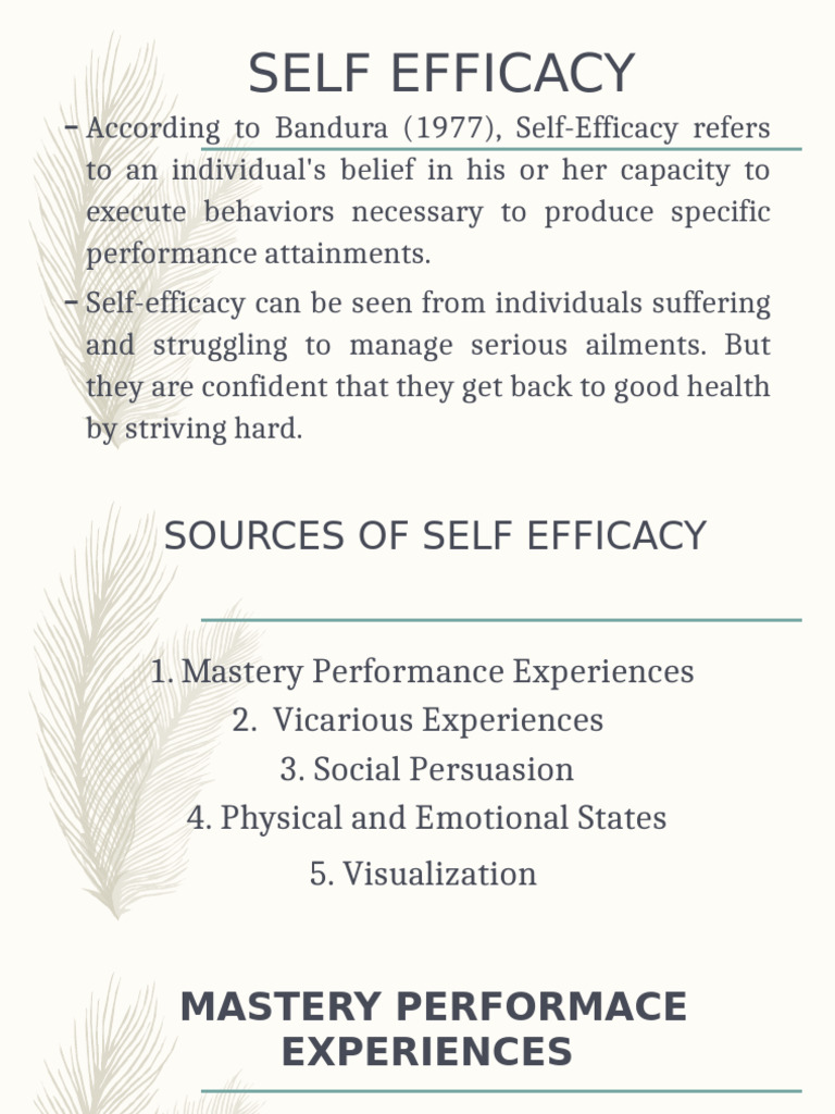Self Efficacy | PDF