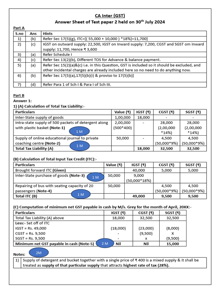 03 - Answer Sheet - 2 - INTER - SEP 24 | PDF