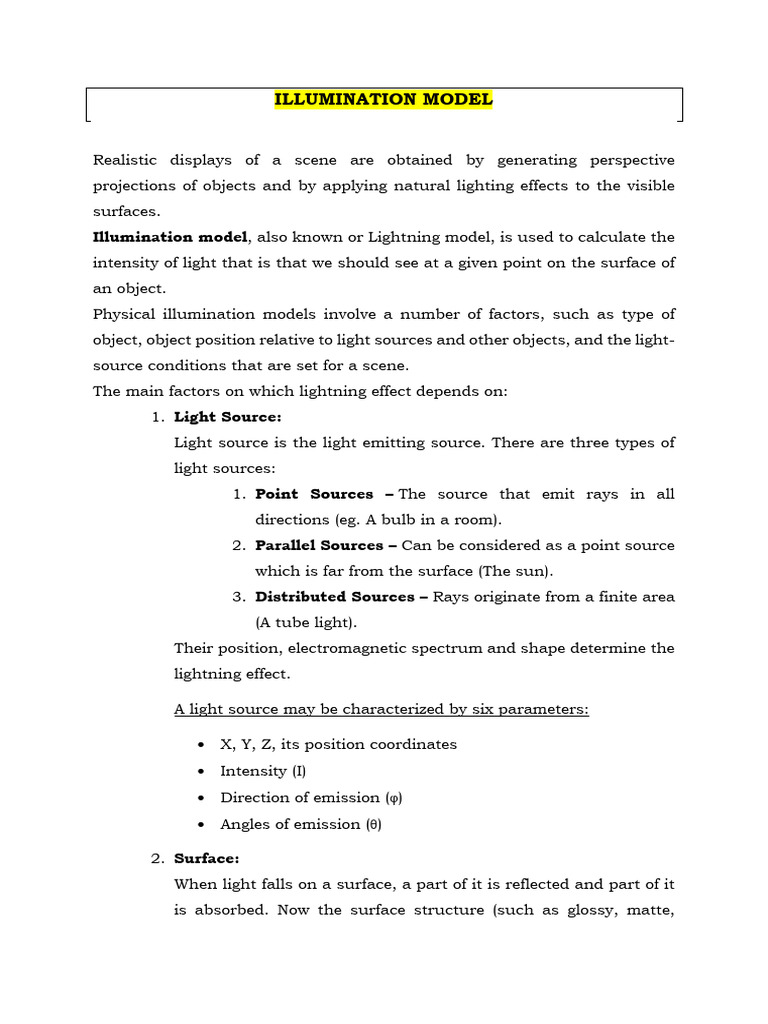 Illumination model | PDF