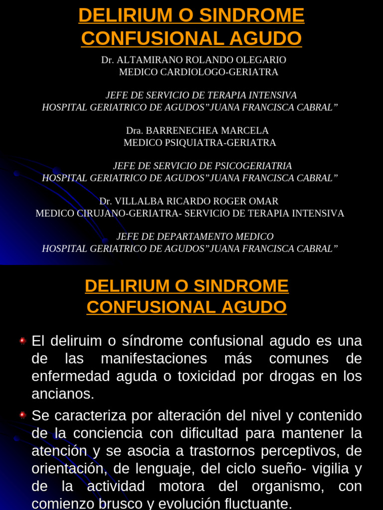 Sindrome Confusional Agudo | PDF
