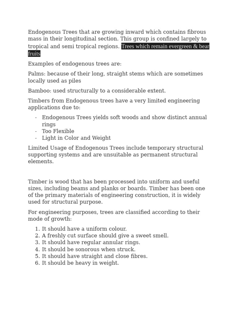 Endogenous Trees That Are Growing Inward Which Contains Fibrous Mass in ...