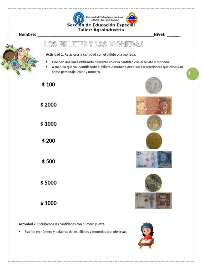 Nivel 4 Los Billetes y Las Monedas | PDF