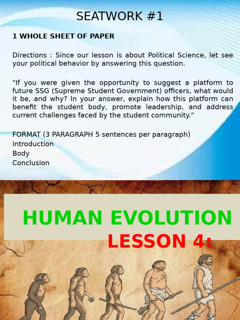 Lesson 4 - Human Evolution | PDF