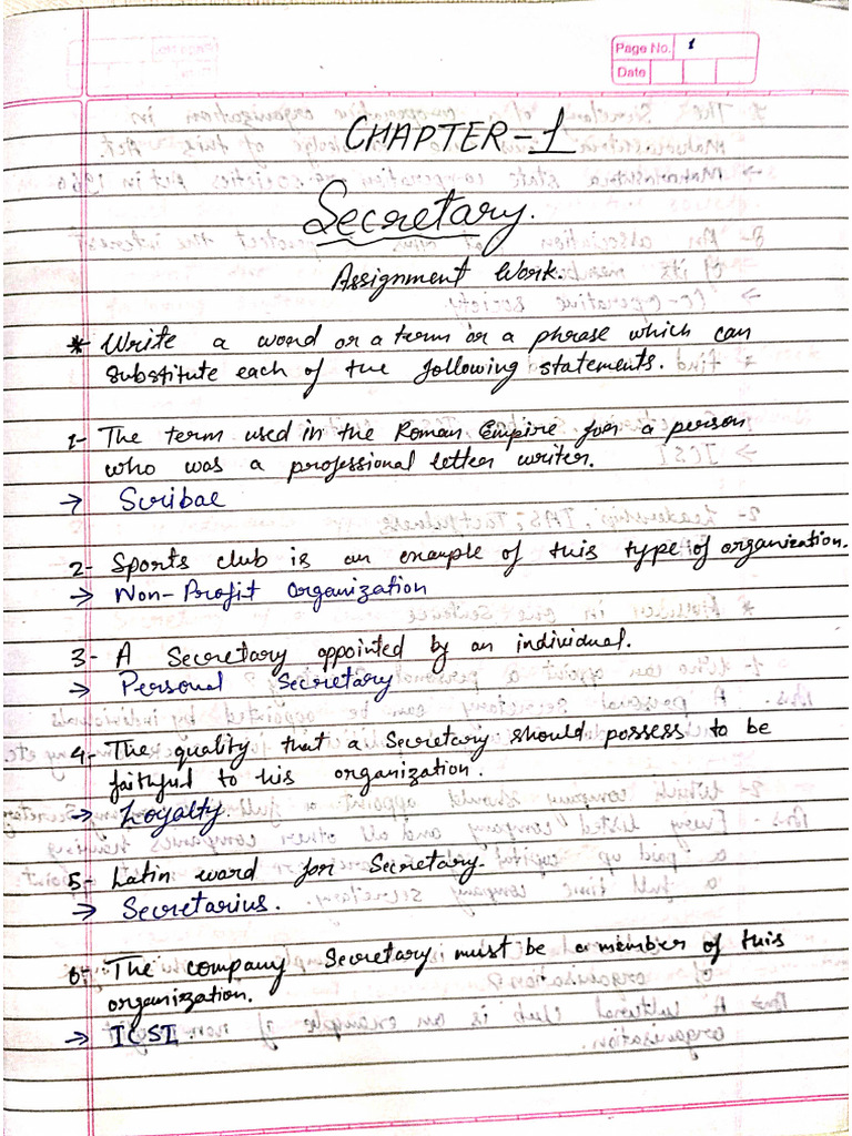 secretary assignment | PDF