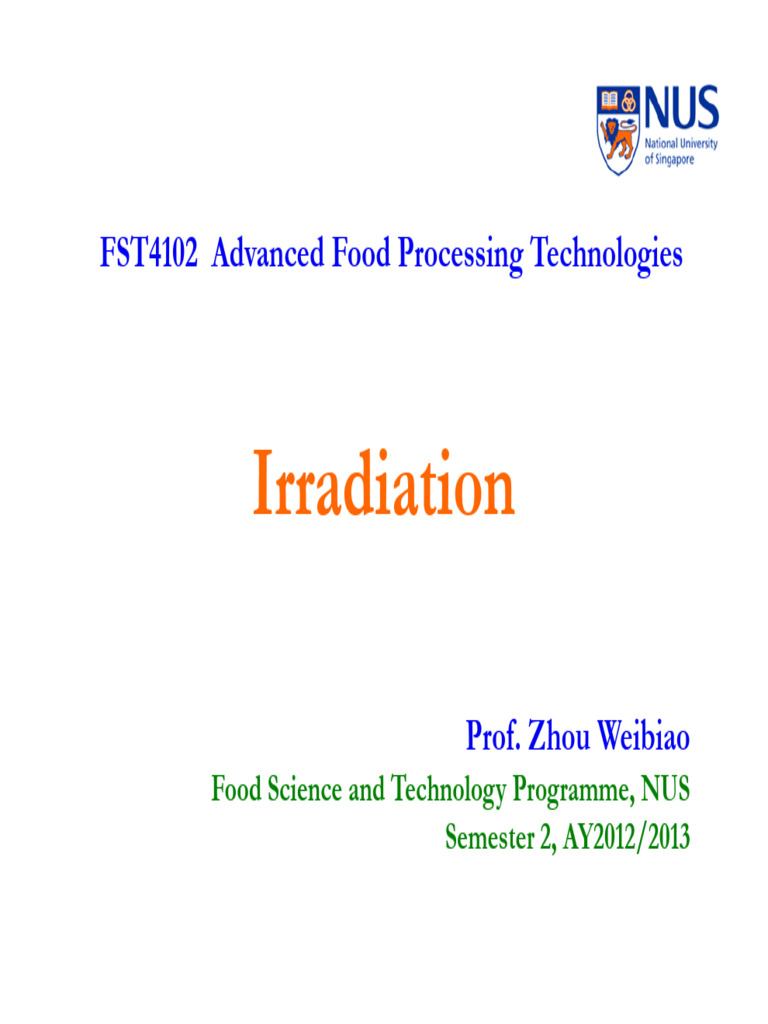 Irradiation Handout | PDF