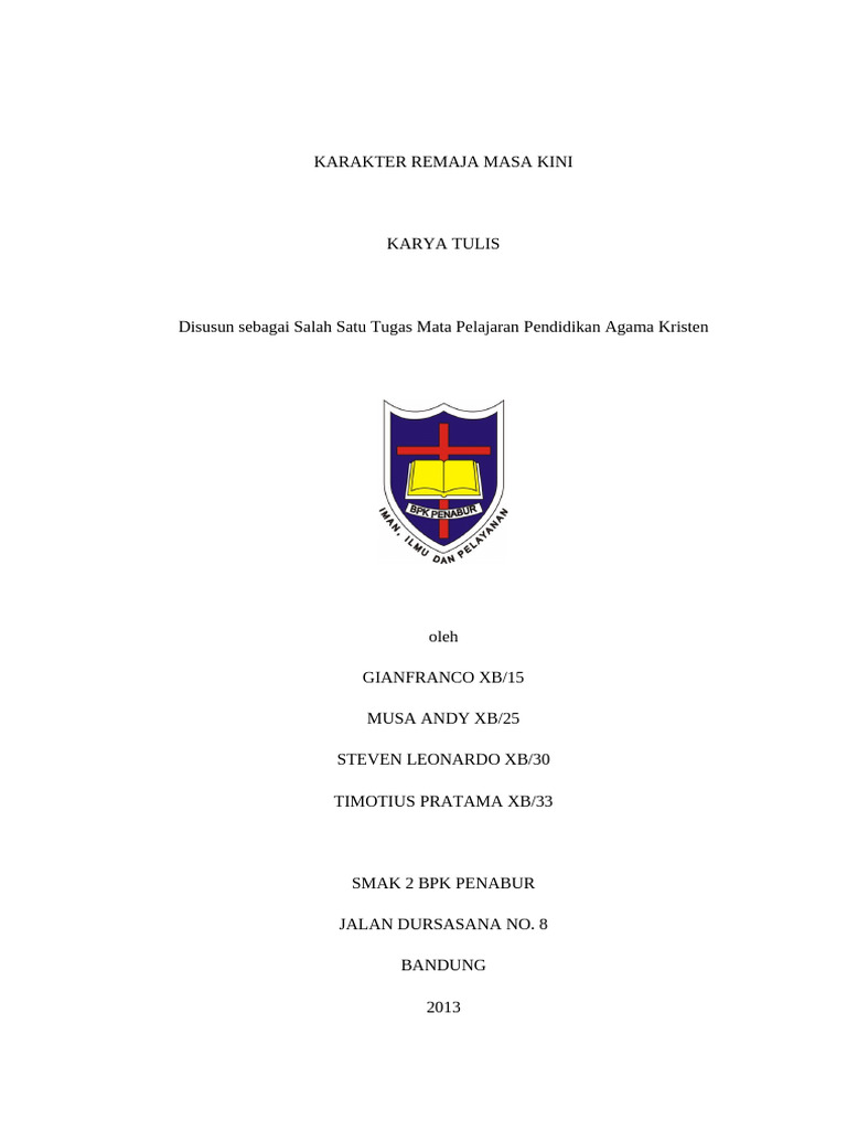 Kartul Agama SMAK 2 | PDF