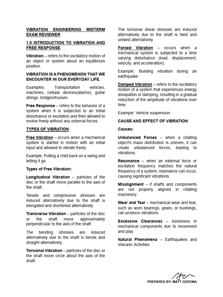 Vibration Engineering Reviewer Pdf