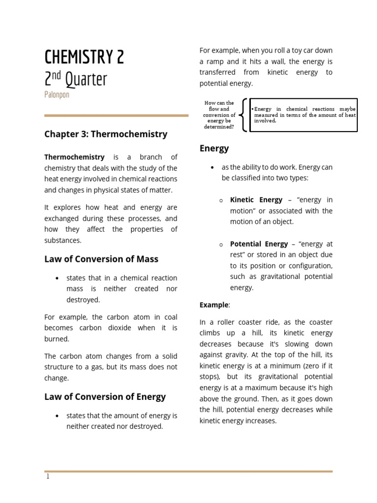 Chemistry 2 (2nd Quarter) | PDF