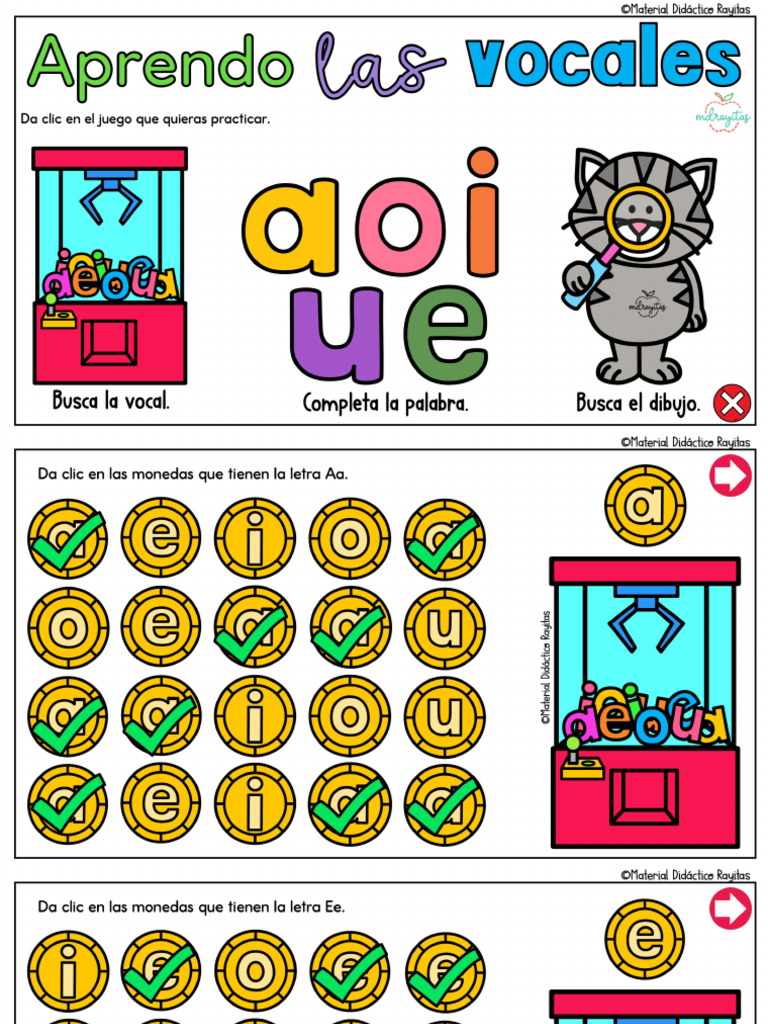 Juego Interactivo Aprendo Las Vocales | PDF