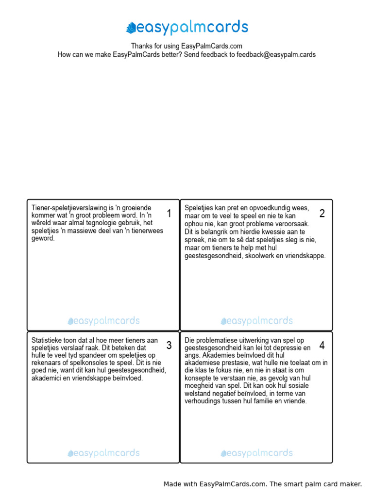 Epc Exported Palm Cards | PDF