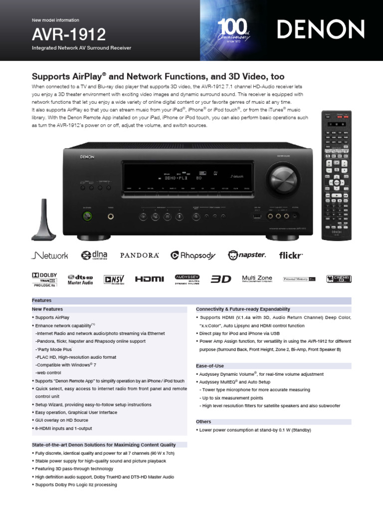 Denon Avr 1912 | PDF