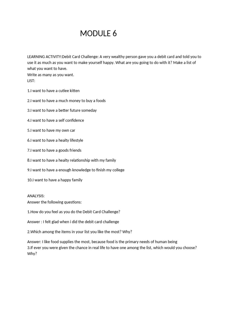 MODULE 6-WPS Office | PDF | Psychological Concepts | Self-Improvement