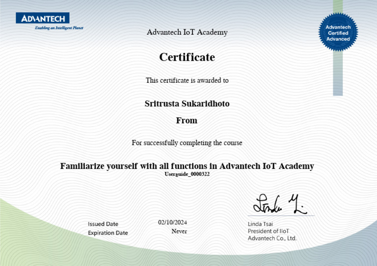 Certification Familiarize Yourself With All Functions in Advantech IoT ...