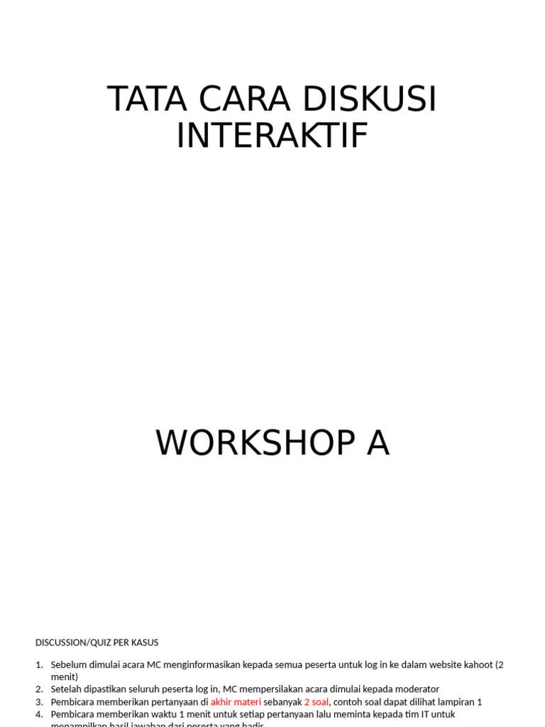 Tata Cara Diskusi Interaktif | PDF