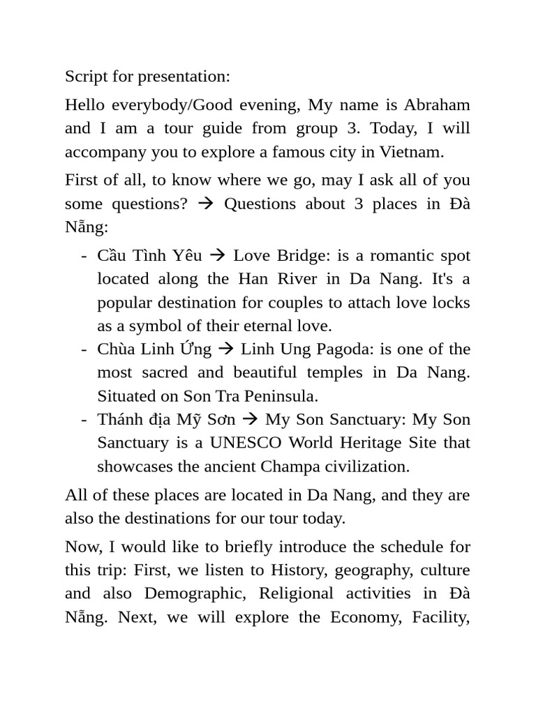 Script for presentation | PDF