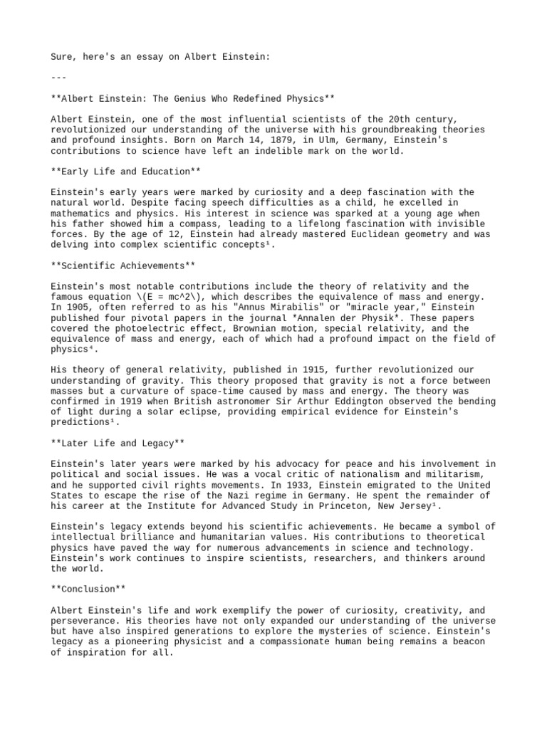 Albert Einstein | PDF