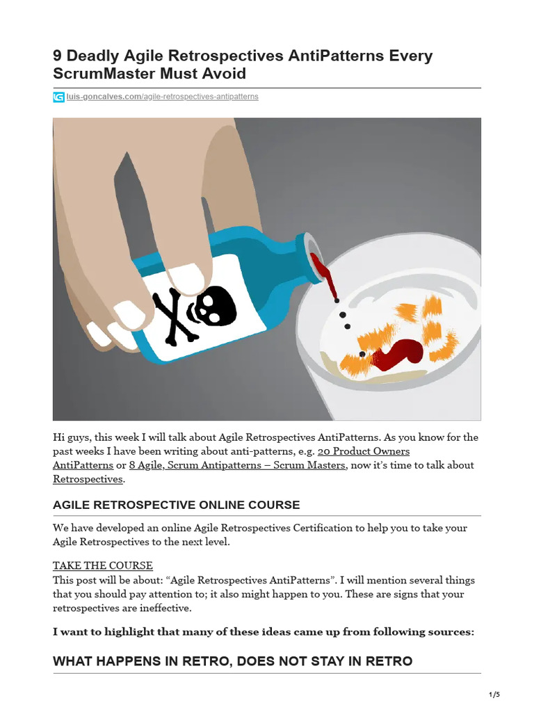 9 Deadly Agile Retrospectives AntiPatterns Every ScrumMaster Must Avoid ...