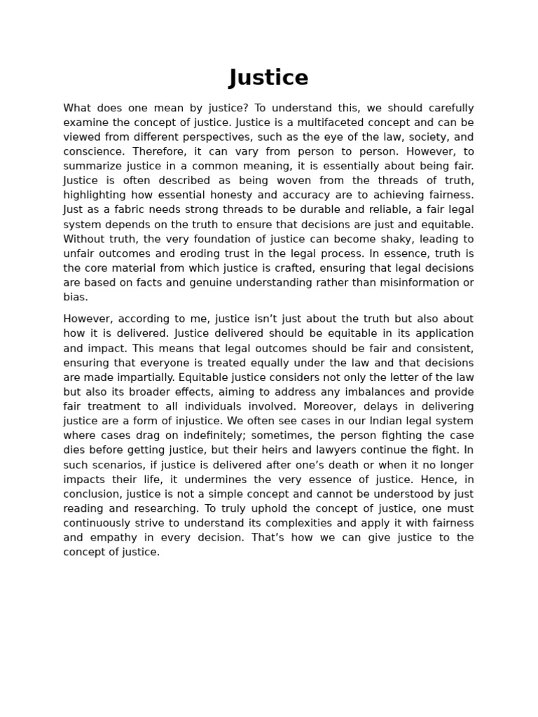 Concept of Justice | PDF