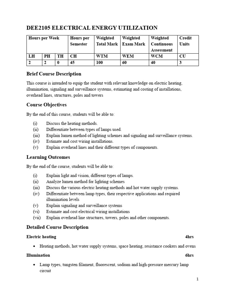 Understanding Electrical Energy Utilization | PDF | Lighting ...