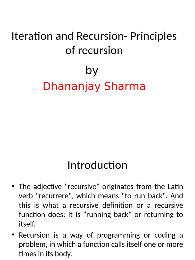 recursion | PDF recursion | PDF