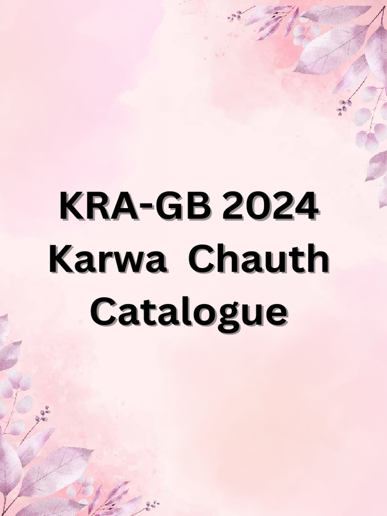 KRA-GB 2024 Karwa Chauth Catalogue - Without Price | PDF