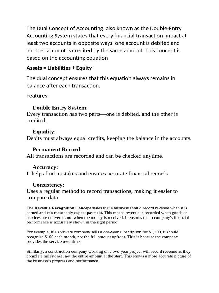 The Dual Concept of Accounting | PDF | Debits And Credits | Equity ...