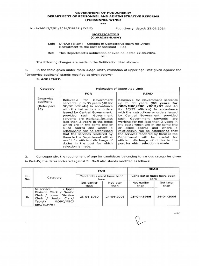 Corrigendum Notification | PDF
