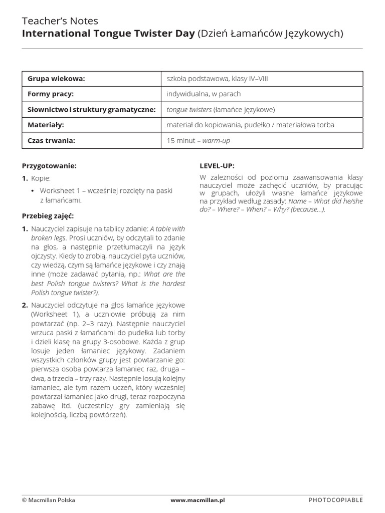 International_Tongue_Twister_Day | PDF