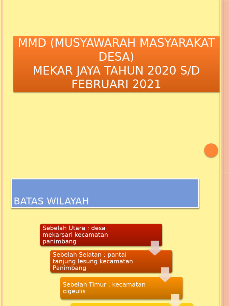MMD (Musyawarah Masyarakat Desa) MJ | PDF