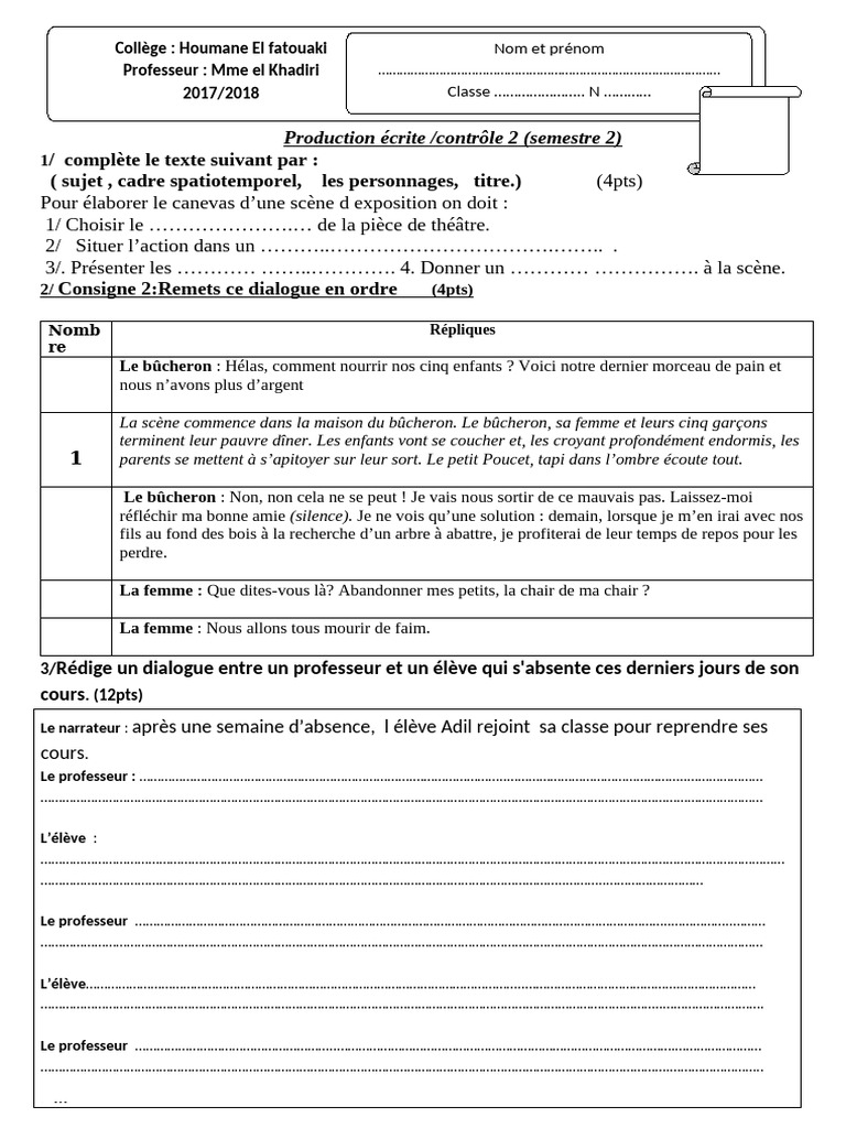 Production Écrite 2asc | PDF