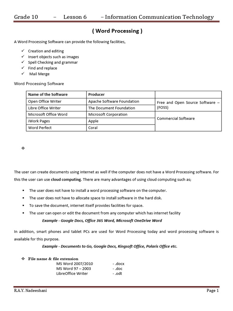 EM Word Processing | PDF