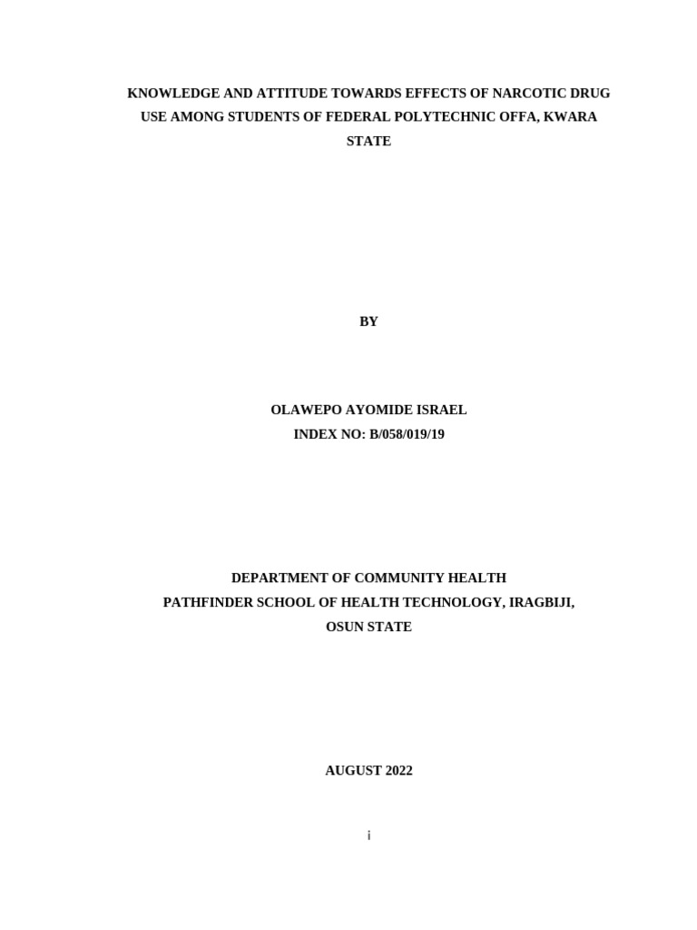 Proj CP Narcotic Drugs Isreal | PDF