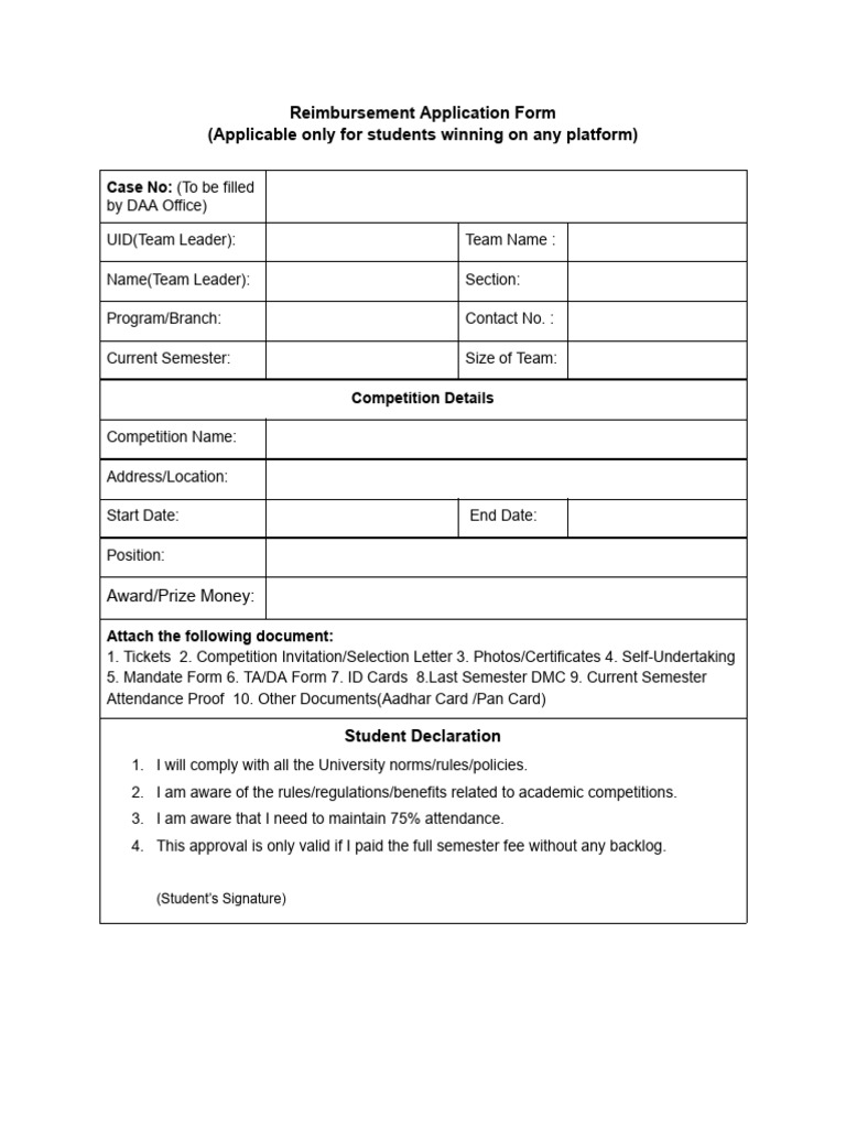 Reimbursement Application Form-2 | PDF | Justice | Crime & Violence