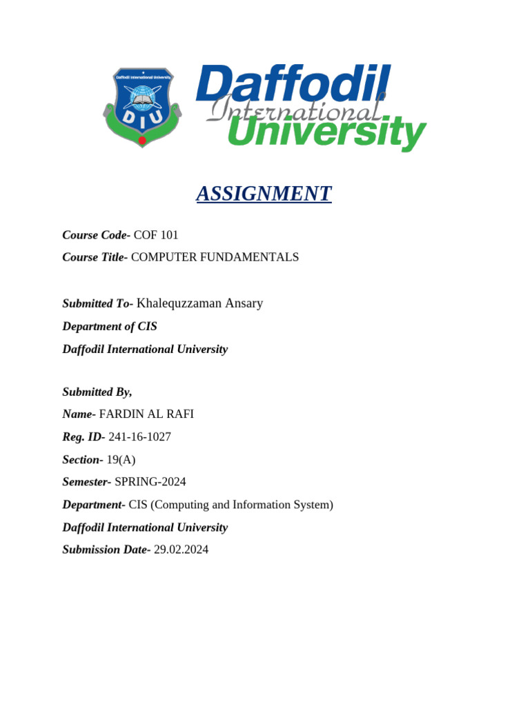 Cof Assignment | PDF