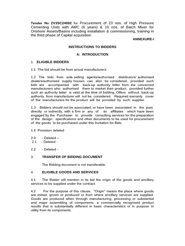Annexure-I Instruction To Bidders | PDF | Value Added Tax | Taxes