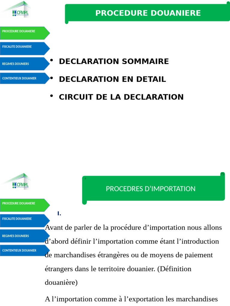 Procedure Douaniere VF | PDF